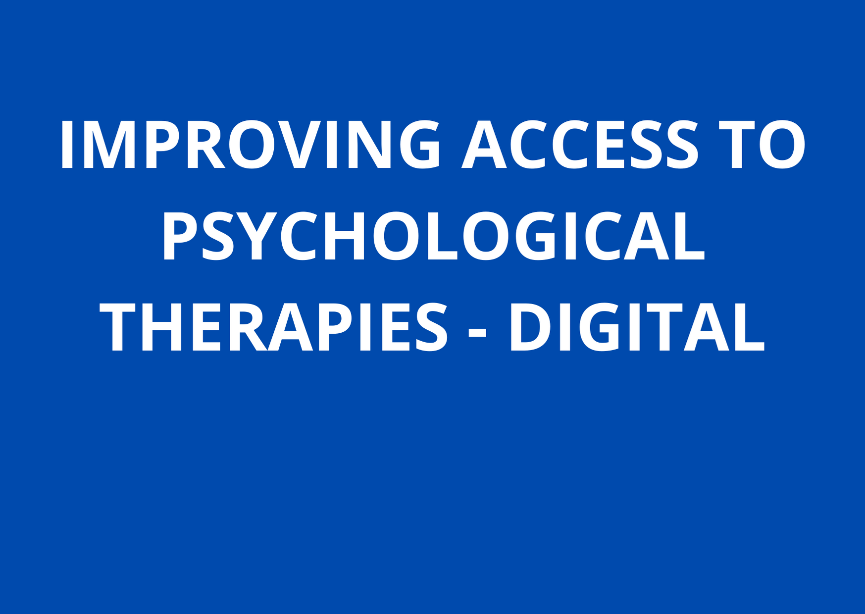 Talking Therapies - Transformation Partners in Health and Care